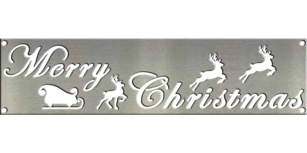 4"x16" Merry Christmas Sign w/ Color Options - Metal Signs and Your Designs